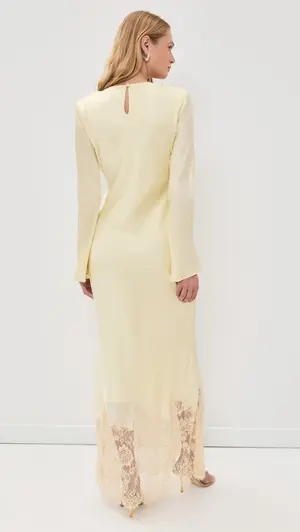 SELF-PORTRAIT Lace Hem Maxi Dress
