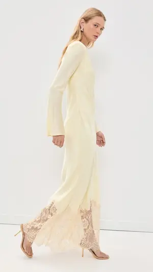 SELF-PORTRAIT Lace Hem Maxi Dress
