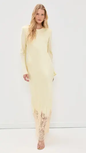 SELF-PORTRAIT Lace Hem Maxi Dress
