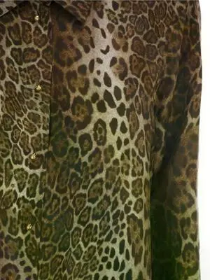 Max Mara Leopard-print Silk Shirt - Brown