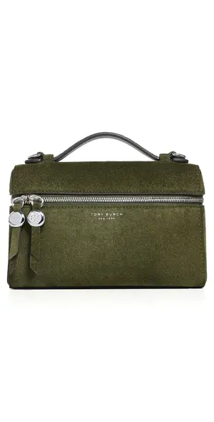 Tory Burch Suede Slim Top Handle Bag - Leccio