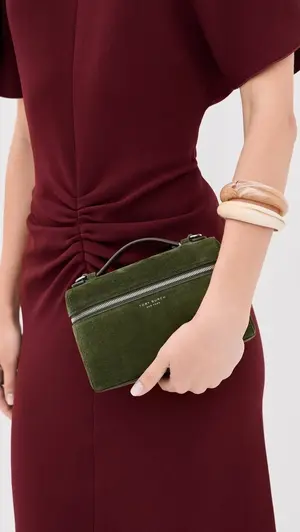 Tory Burch Suede Slim Top Handle Bag