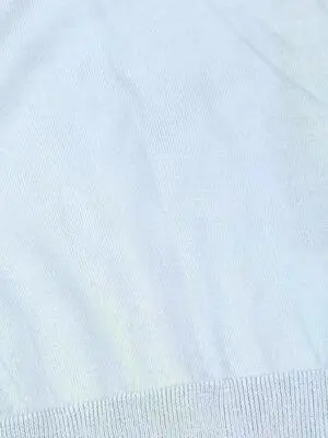 Prada V-neck Logo Embroidered Wool Sweater - Blue