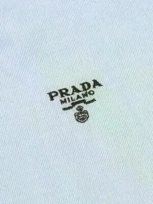 Prada V-neck Logo Embroidered Wool Sweater