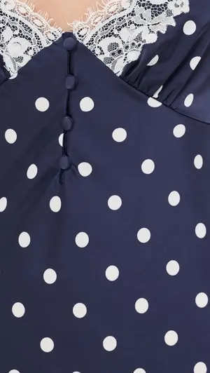 SELF-PORTRAIT Polka Dot Satin Mini Dress