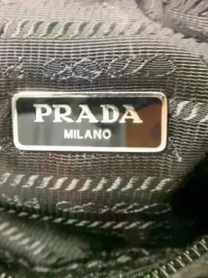 Prada Logo Plaque Tote Bag