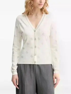 Guess Crystal-embellished Logo Pattern Cardigan