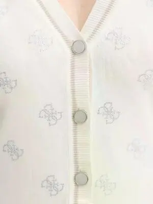 Guess Crystal-embellished Logo Pattern Cardigan