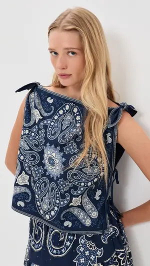 Sea Emelina Bandana Print Sleeveless Top