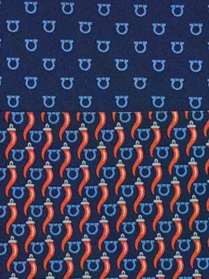 FERRAGAMO Gancini Cornicello Silk Neck Tie