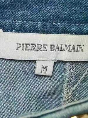 Pierre Balmain Quilted Panel Mini Denim Skirt