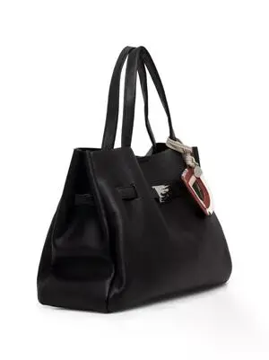 Dkny Logo Charm Tote Bag - Black