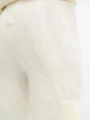 ERMANNO FIRENZE Cream White Floral Embroidered Cargo Pants