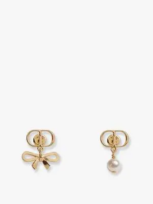 Dior Cd Mini Bow Brass Earrings