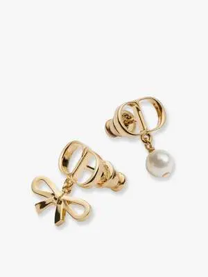 Dior Cd Mini Bow Brass Earrings