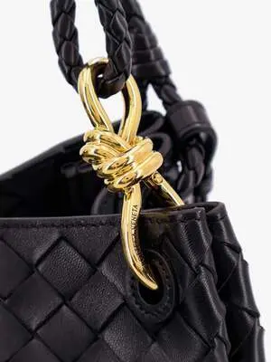 Bottega Veneta Parachute Leather Shoulder Bag With Intrecciato Motif And Knot Detail - Multicolor