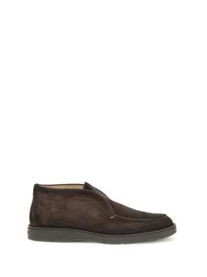 Santoni Suede Slip-on Ankle Boots - Brown