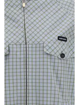 Miu Miu Checked Technical Fabric Blouson Jacket