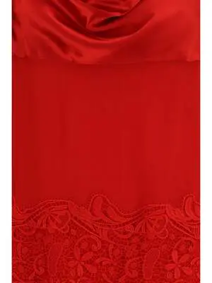 FERRAGAMO Draped Lace Dress - Red
