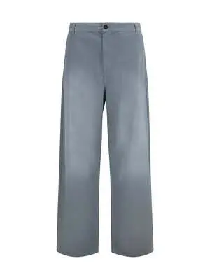 Miu Miu Garment-dyed Wide-leg Pants - Gray