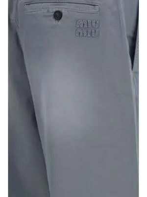 Miu Miu Garment-dyed Wide-leg Pants
