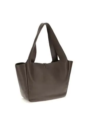 Saint Laurent Le 5 À 7 Bea Shoulder Bag In Deerskin Leather - Brown