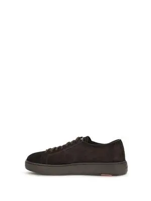 Santoni Suede Lace-up Sneakers - Brown