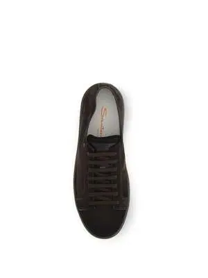 Santoni Suede Lace-up Sneakers - Brown