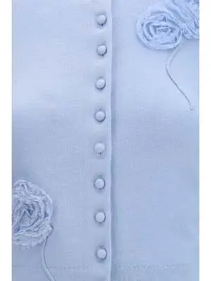 SELF-PORTRAIT Floral Appliqué Knit Cardigan