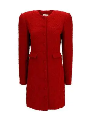Magda Butrym Short Bouclé Dress With Padded Shoulders - Red
