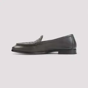 Bottega Veneta Silenzio Loafers In Supple Nappa Leather With Intrecciato Detailing - Brown