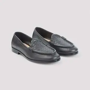 Bottega Veneta Silenzio Loafers In Supple Nappa Leather With Intrecciato Detailing - Brown