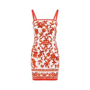 Dolce & Gabbana Charmeuse Maiolica Mini Dress - Multicolor