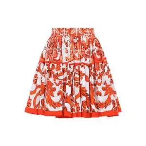 Dolce & Gabbana Popeline Maiolica Skirt - Multicolor
