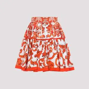 Dolce & Gabbana Poplin Maiolica Mini Skirt