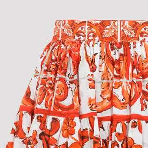 Dolce & Gabbana Poplin Maiolica Mini Skirt