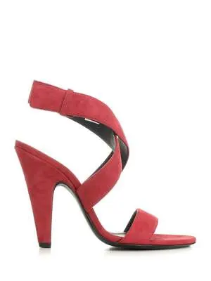 Alaïa Suede Cone Heel Sandals - Red