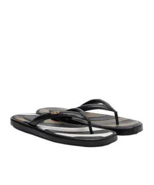 TOD'S Leather Thong Sandals - Black