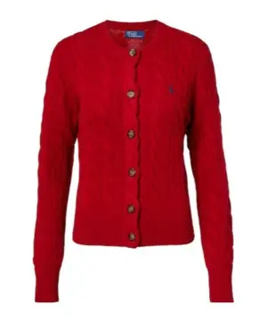 Polo Ralph Lauren Solid Color Knit Cardigan - Red