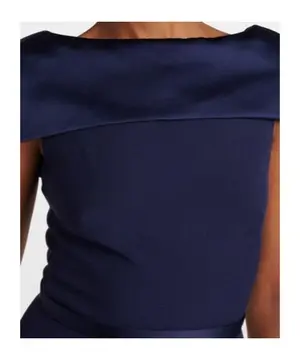 Safiyaa Rella Draped Peplum Heavy Crêpe Midi Dress