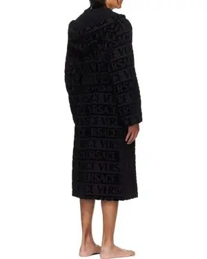Versace All-over Patterned Belted Towelling Robe