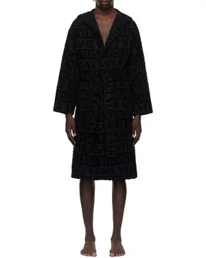 Versace All-over Patterned Belted Towelling Robe