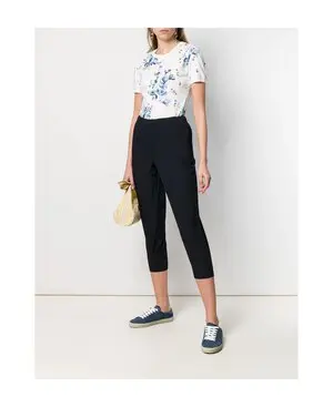 Comme Des Garçons Navy Blue Quarter Casual Pants
