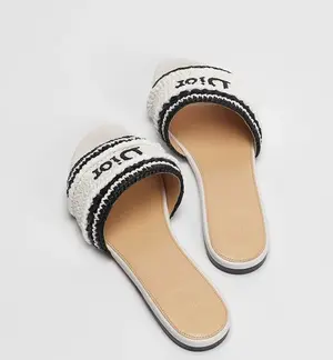 Dior Riviera Woven Slide Sandals