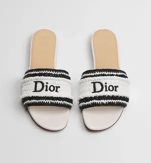 Dior Riviera Woven Slide Sandals