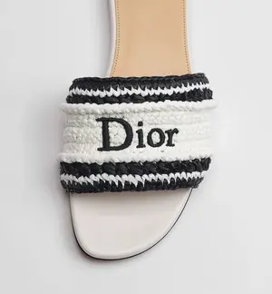 Dior Riviera Woven Slide Sandals