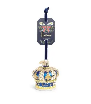 Harrods Embellished Crown Tree Decoration - Blue