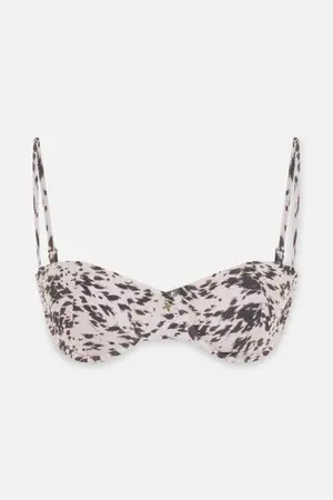 PCFG Store Leopard Print Balconette Bikini Top - Light Beige
