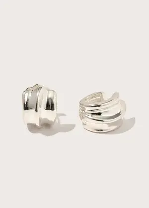 OTIUMBERG Small Wave Hoop Earrings - Silver