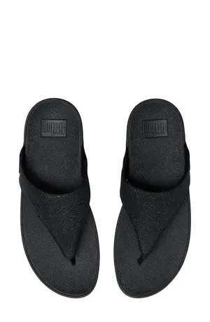 Fitflop Lulu Shimmerglitz Toe Post Sandal - Black